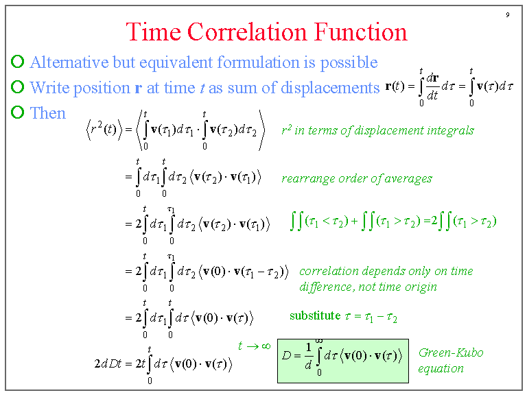 Time Correlation Function