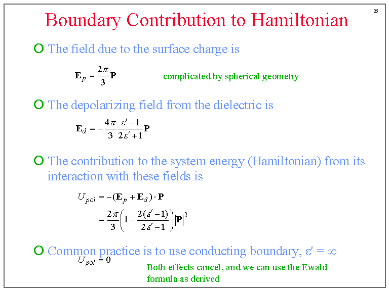 Boundary Contribution to Hamiltonian
