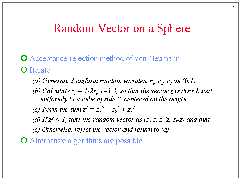 Random Vector on a Sphere