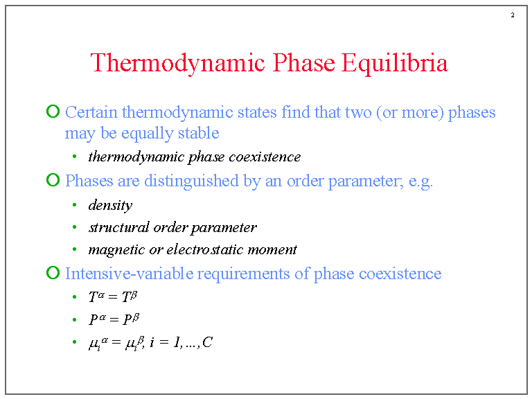 Thermodynamic Phase Equilibria