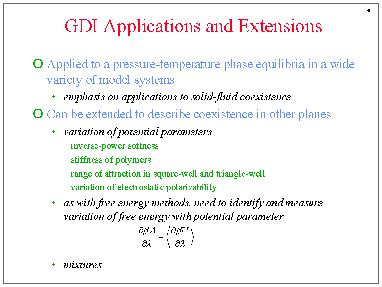 GDI Applications and Extensions