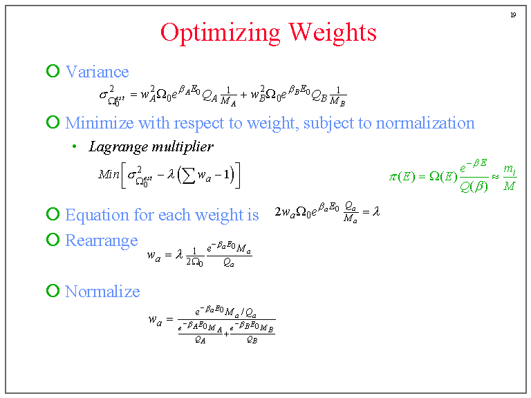 Optimizing Weights