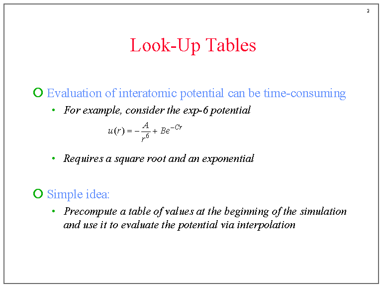 Look-Up Tables