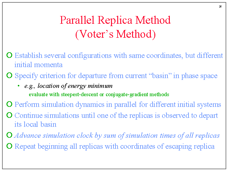 Parallel Replica Method